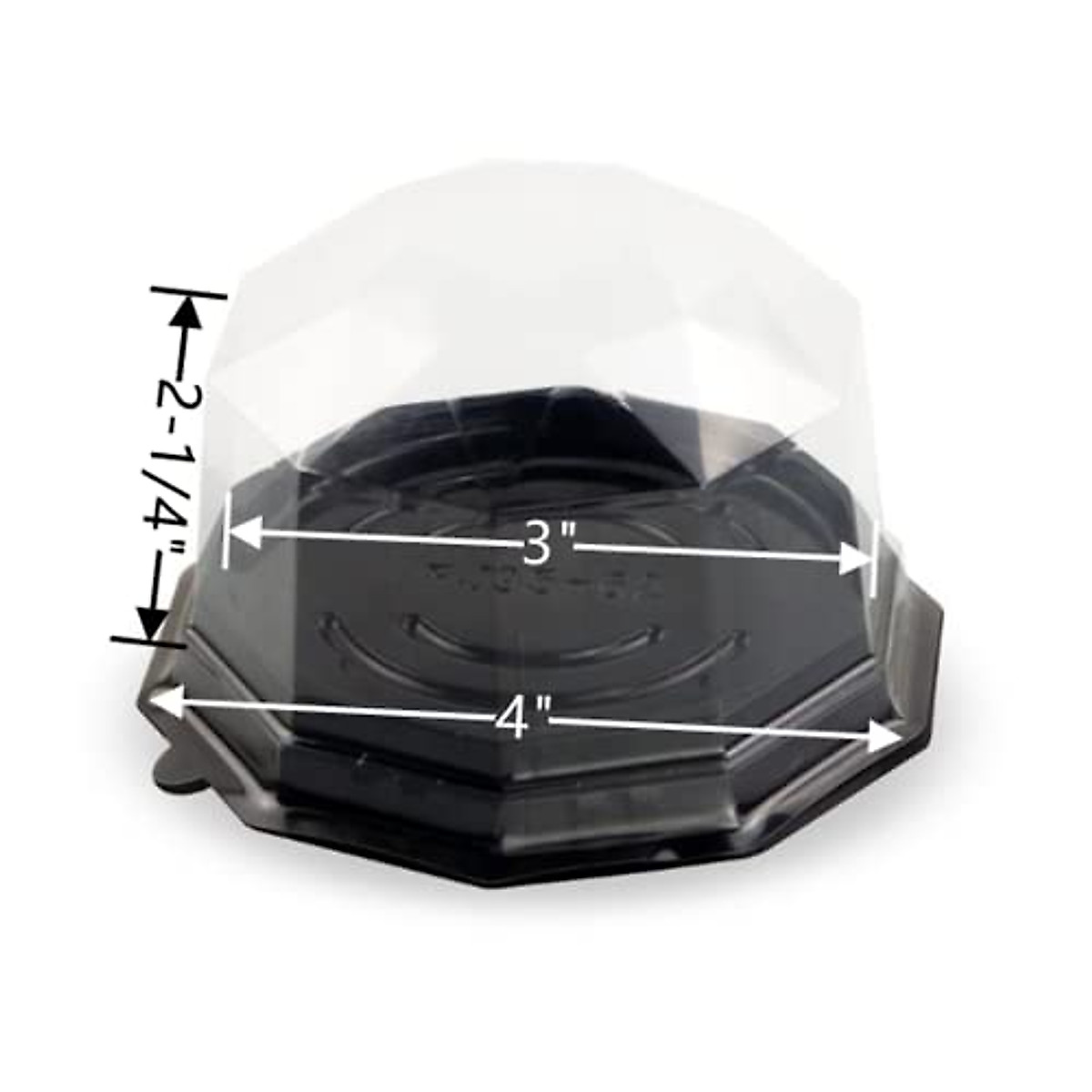 50 Pack Diam 3 inch X Height 2-1/4 inch of Clear plastic mini cake box muffins box cookies cookies muffins dome box wedding birthday gift box -With 50 plastic box stickers