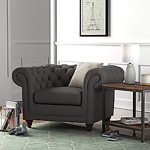 Amazon Brand – Stone & Beam Bradbury Chesterfield Classic Chair, 50"W, Pepper