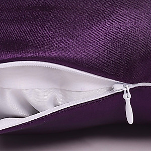 EHP Super Soft & Silky 2 Piece Satin Toddler Pillowcases, Zipper Closure, Travel and Nursery Pillowcases (13" X 18", Purple)