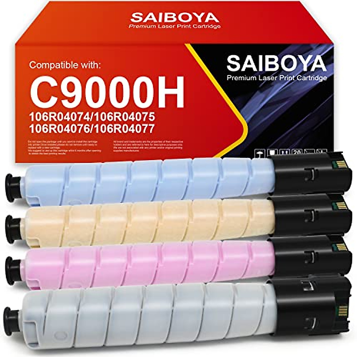 Versalink C9000 Remanufactured C9000 High Capacity Black Cyan Magenta Yellow Toner Cartridge Replacement for Xerox 106R04074 106R04075 106R04076 106R04077