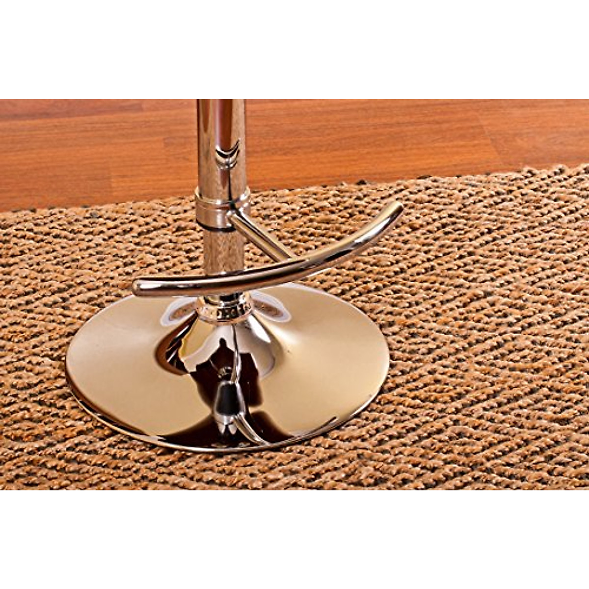 AC Pacific Adjustable Height Swivel Bar Stool - Modern Kitchen Counter Pub Chair with Cushioned Seat, Armrests and Back, 24"-33", Black/Wood