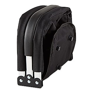 RSVP International Collapsible Market Basket Aluminum Frame, Large Zip Side Pocket, 17x11x18", Black