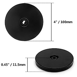 Jersvims 2Pcs 4 Inch Acrylic Cabinet Turntable Platter, Black Turntable Organizer Round Rotating Plate for Kitchen Pantry Cabinet Desk Rack Spice Cake Cookie Decorating