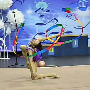 ELECLAND 3Pcs Twirling Batons and 2Pcs Dance Ribbon Wands, 21Inch Kids' Gymnastics Twirling Baton Dance Baton for Artistic Dance, Baton Twirling