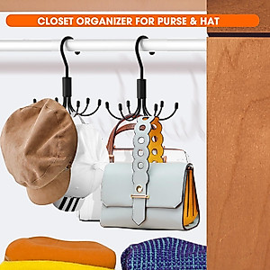 Ulimart Belt Hanger 2 Pack 12 Hooks Belt Hanger for Closet,Belt Organizer with 360 Degree Rotation,Closet Organizer and Storage for Hanging Belt,Purse,Hats,Ties,Scarves,Camisoles,Tank Top（Black）