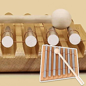 Lovermusic 7 Tone Wood Instrument Energy Chime with Mallet & 7 Tubes Wooden Collection Percussion Accessories