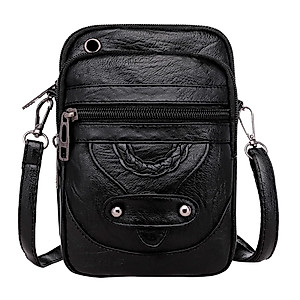 XOMAT Crossbody Bag For Women,Retro Leather Multi-Pocket Purse With Adjustable Strap, Waterproof Zipper Built-In Wallet Bags