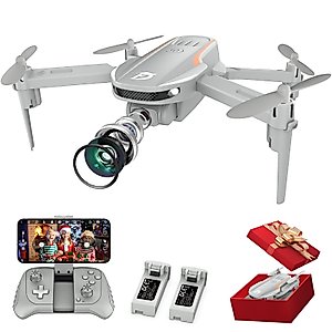 Ficinto 1080P FPV Foldable Quadcopter Drone with Camera - For Adults, Kids, Beginners - 3D Flips, Altitude Hold, Headless Mode, 2 Batteries