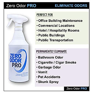 Zero Odor –Professional Odor Eliminator Bundle- Eliminate Extreme Air & Surface Odor– Patented Molecular Technology Best for Strong, persistent odor- Smell Great Again, 32oz & 128oz Refill