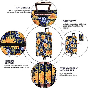 7-mi Luggage Cover， Suitcase Covers 19-30 Inch Expandable Anti-Scratch Luggage Protector Flower for Carry on Luggage XL 29-30IN