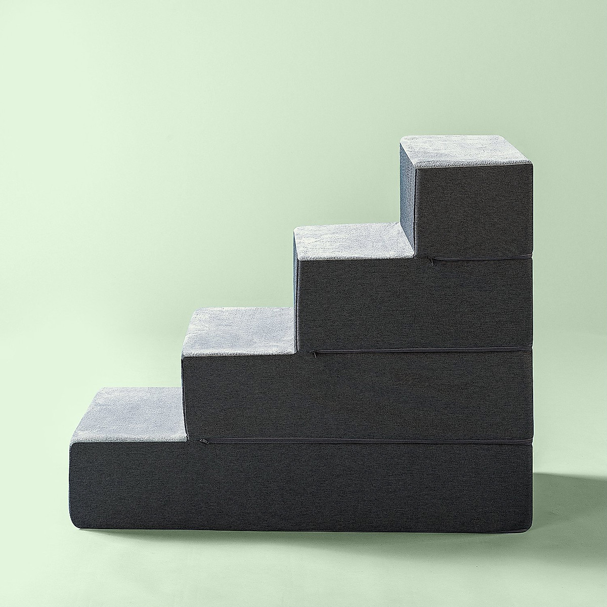 ZINUS Easy Pet Stairs, Pet Ramp, Pet Ladder, Large, Grey