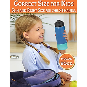 Polar Camel Water Bottle 20oz with Flip-Top Lid and Straw, Vacuum Insulated Flask, Stainless Steel Sports Double Wall Thermos Boys Girls Water Bottle (Royal Blue, 20 oz)