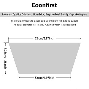 Eoonfirst Gold Foil Metallic Cupcake Case Liners Wrappers Baking Muffin Paper Cups 198 Pcs