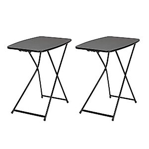 COSCO Multi-Purpose, Adjustable Height Personal Folding Activity Table, 2 Pack, Black
