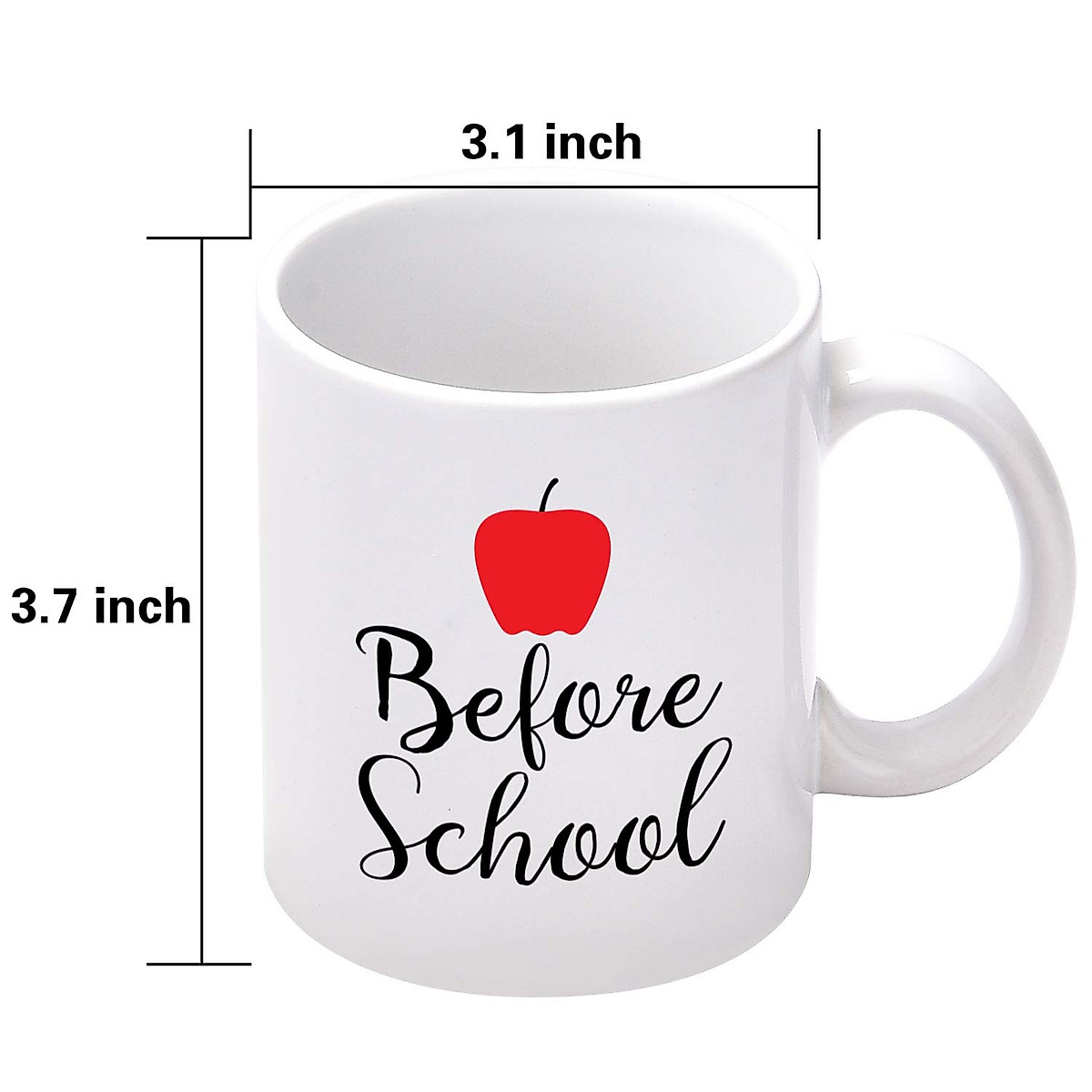 Before School, After School 11Oz Coffee Mug and 15Oz Wine Glass Set for Teachers, Professors, Mentor, Teaching Assistant - Funny Idea for Teacher's Day, Teacher Appreciation, Birthday