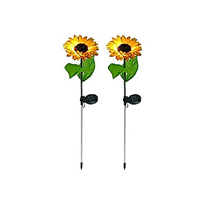 Solar Lights Outdoor Garden, LED Solar Powered Sunflower Pendant Light, Solar Sunflower Lights Decorative Outdoor for Garden Patio Porch Backyard (2)