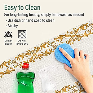 RIMONA'S Thermo Heat Resistant Table Runner and Trivet for Hot Dishes - Waterproof Hot Plates to Protect Table and Countertop - Kitchen & Dining 350F Heat Protector 40" - The Everyday Jute Lace