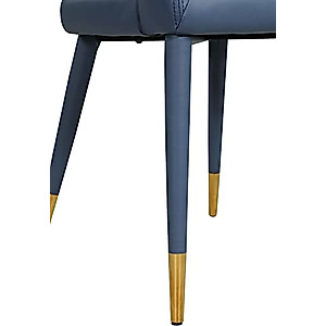Meridian Furniture Destiny Collection Modern | Contemporary Faux Leather Upholstered Rounded Back Dining Chair, 23" W x 23" D x 31.5" H, Navy
