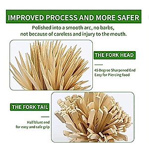 4.7 Inch Bamboo Skewers, 300 PCS Bamboo Paddle Wood Picks, Toothpicks for Appetizers, Cocktail Picks for Drinks, Food Picks, BBQ, Sandwich, Barbecue Snacks.
