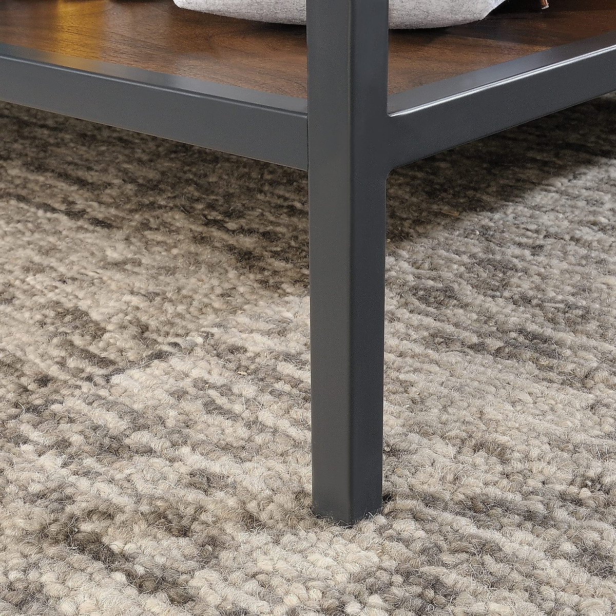 Sauder Nova Loft Coffee Table, L: 33.07" x W: 32.28" x H: 19.09", Grand Walnut Finish