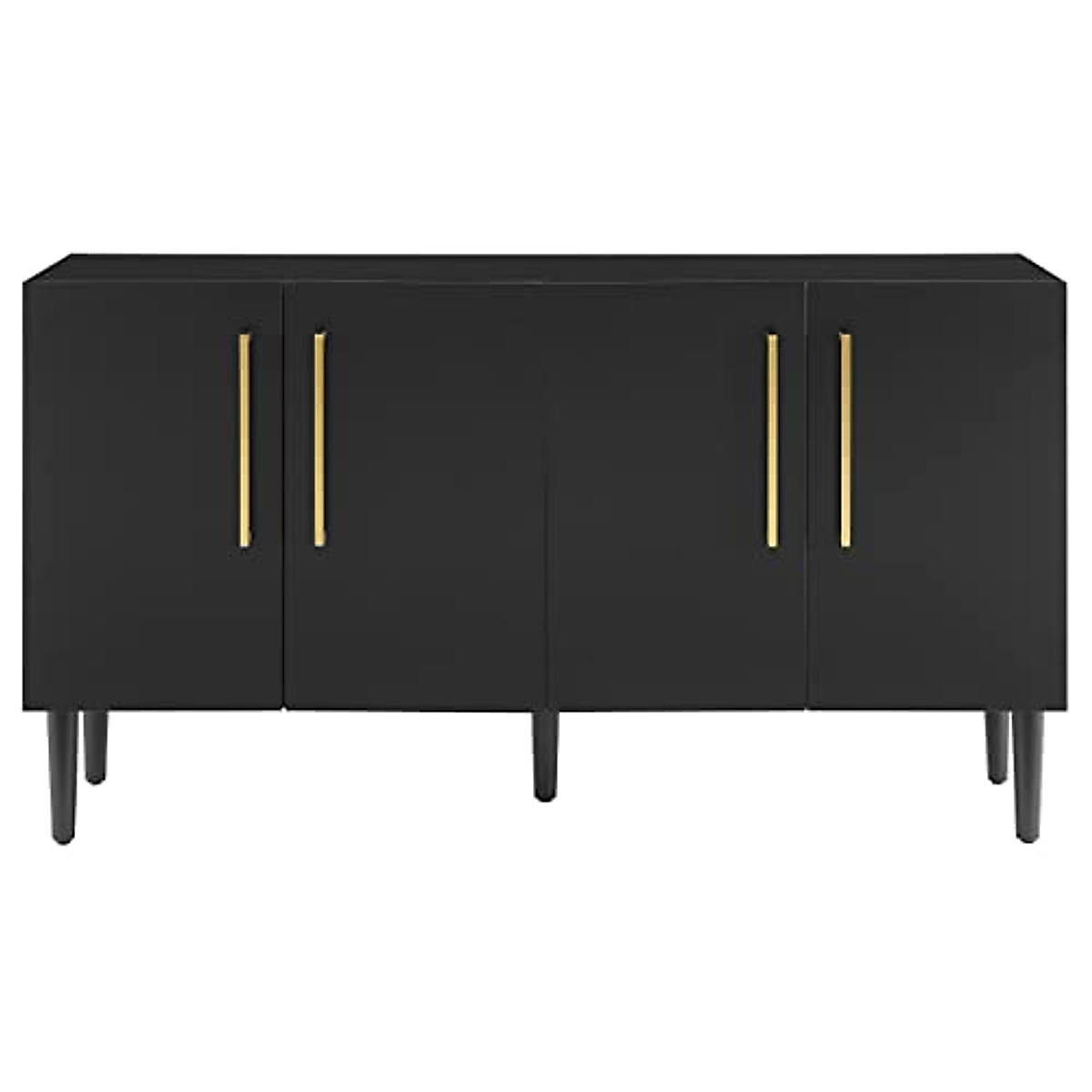 Crosley Furniture Everett Mid-Century Modern Sideboard, Matte Black