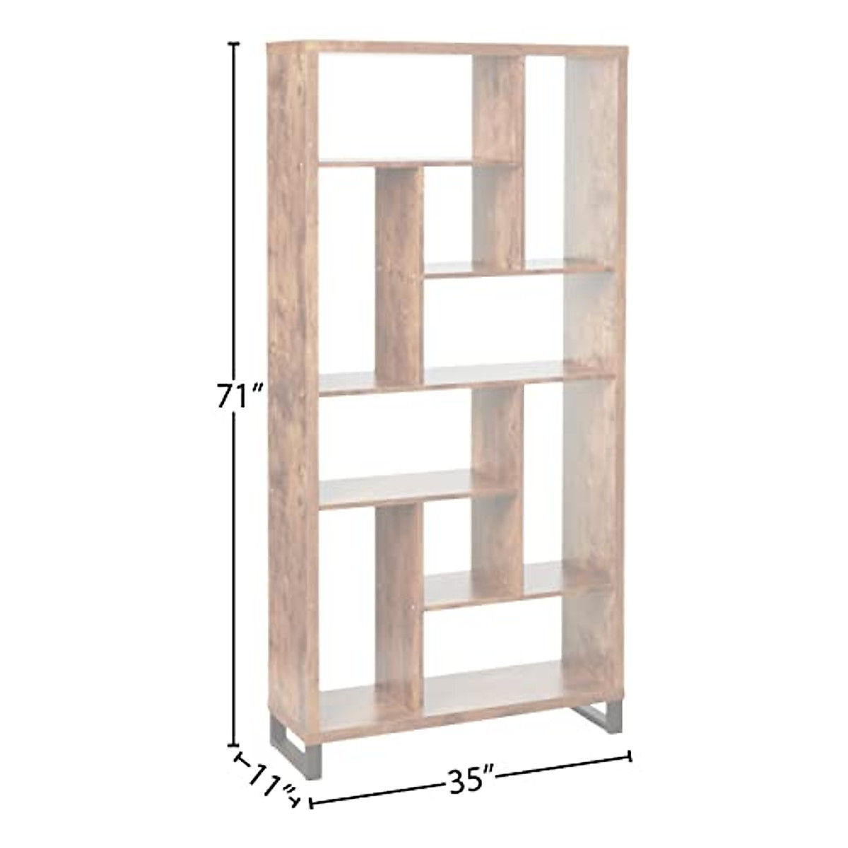 Coaster Home Furnishings Delwin 10-Shelf Bookcase Antique Nutmeg