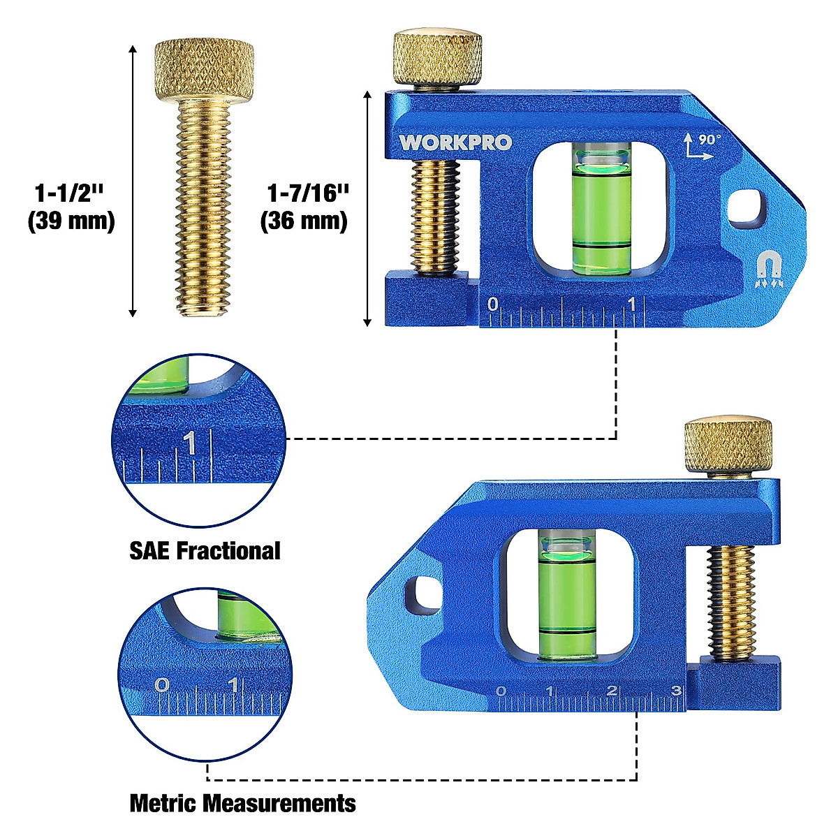 WORKPRO Magnetic Level Tools Set 2