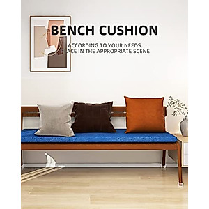 FINDEN Outdoor Bench Cushion, Patio Bench Cushion Indoor, Patio Furniture Chair Cushion Bench Pad, Custom Size Bench Seat Cushion,Bay Window Sofa Garden Cushion 59 x 18 x 2 Inch,Cushion-Blue