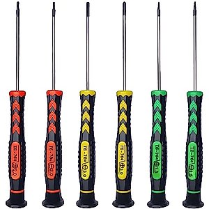 Screwdriver SET OF 6 - Magnetic Flathead and Phillips With NON-SKID Handle in Different SIZES / COLORS - Professional Repair Tool Kit For Electronics/ iPhone/ PC/ Jewelry/ Watch/ Eyeglass