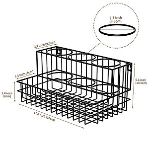 Hair Tool Organizer, NPPLUS Metal Hair Dryer Styling Holder Wall Mounted for Bathroom Countertop Storage, Hair Supply Organizer to Store Blow Dryer, Curling Iron, Straightener, Hair Products - Black