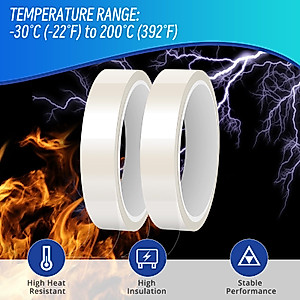 HTVRONT Heat Resistant Tape - Sublimation Tape 2 Rolls 20mm x 33m Heat Transfer Tape, No Residue Heat Tape for Sublimation Blanks Tumblers Mugs Fabrics, Adhesive Heat Transfer Heat Press Tape (Clear)