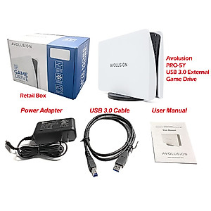 Avolusion PRO-5Y (White) 4TB USB 3.0 External Gaming Hard Drive for PS5 / PS4 Game Console - 2 Year Warranty