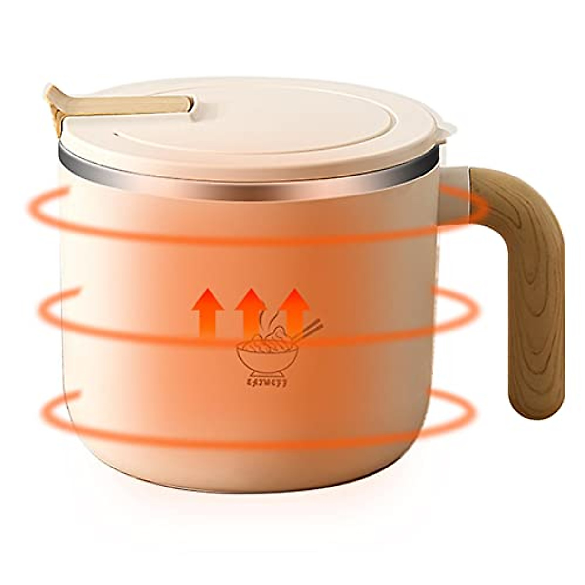 huuGY Soup Mug with Lid - Large Capacity Ramen Bowl with Lid Handle, Speedy Ramen Cooker In Minutes - Rame Bowls with Heat Preservation Handle for Soup and Instant Noodles Kitchen Tableware