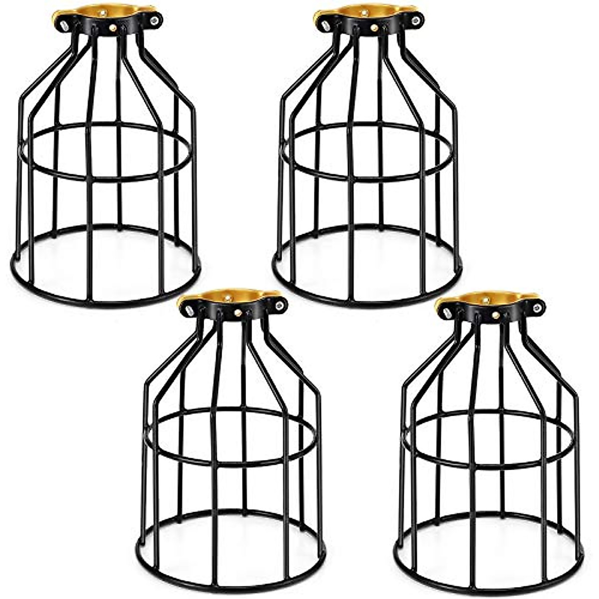 Kohree Metal Bulb Guard Lamp Cage, for Pendant Light, 32-42mm Lamp Base, Ceiling Fan Light Bulb Covers Vintage Open Style Industrial Grade Adjustable 4 Packs(Cage ONLY)