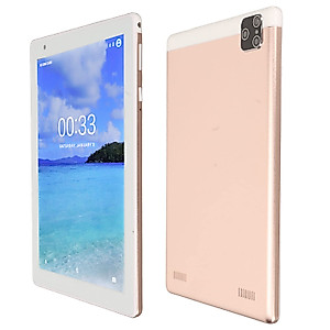 Acogedor 8.1Inch Android Tablet, 720x1280 HD Display MTK6592 CPU 4GB RAM 64GB ROM 3G Calling Tablet with 3 Card Slot, Support 2.4G 5G WiFi, 5000mAh, Gold