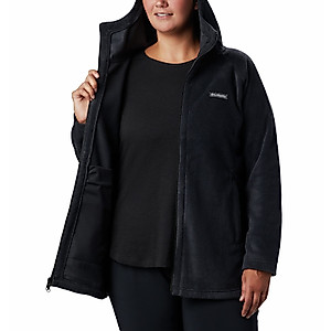 Columbia Womens Benton Springs II Long Full Zip Fleece Hoodie, Black, 3X