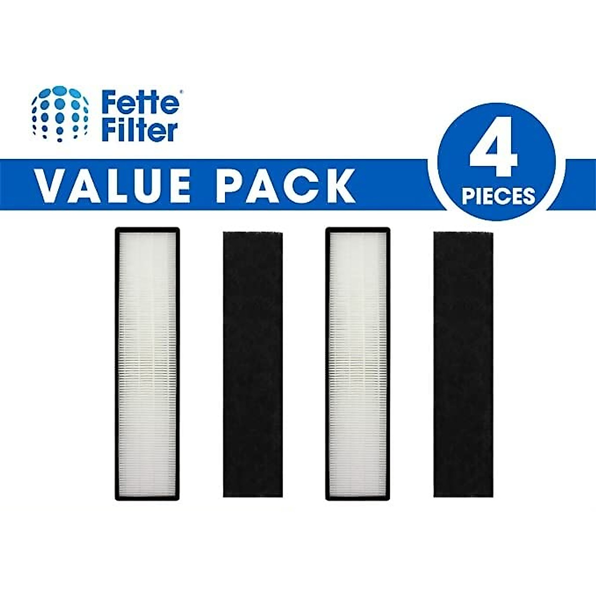 Fette Filter - True HEPA Filter 2 Pack Compatible with FLT5000 FLT5111 AC5000 Series, Filter C - Compatible with AC5250PT AC5300B AC5350 AC5350B AP2800CA - Pack of 2