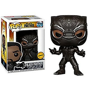 POP Marvel: Black Panther - Masked Black Panther Edition Chase Funko Pop! Vinyl Figure (Bundled with Compatible Pop Box Protector Case), Multicolored, 3.75 inches