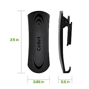 Cellet Replacement Removable Spring Clip - 3 Pack- specifically for Cellet Noble and Teramo Bergamo belt clip phone cases with removable spring clips-Note: not for HM Non removable clips