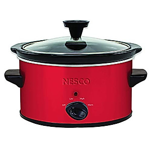 NESCO SC-150R, Oval Slower Cooker, Red, Ceramic, 1.5 quart, 120 watts