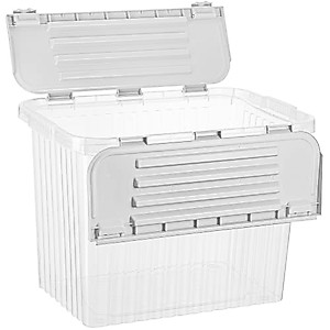 Superio 13 Gallon Hinged Lid Storage Tote; Stackable Storage Container with Lid (52 Quart, Bin with Hinged Lid)