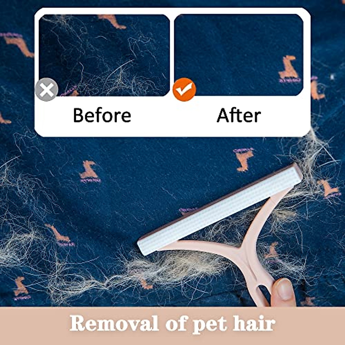 Mollypaws Pet Hair Remover for Couch, Carpet Scraper Fur Removal Tool for Furniture, Lint Cleaner Dog Hair, Reusable Cat Hair Removal Brush for Car Detailing (3 Pack)