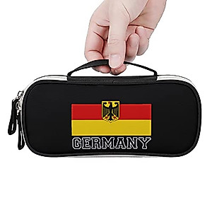 German Flag Pencil Case Bag Large Capacity Stationery Pouch with Handle Portable Makeup Bag Desk Organizer