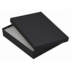 JPB Matte Black Cotton Filled Jewelry Boxes Number 75 (Pack of 10) 7 inches x 5 inches…