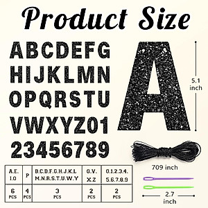 110 PCS DIY Letter Banner Customizable Banner Kit, Glitter Banner Kit Including 107 Letters and Numbers 1 Rope and 2 Threading Device for Graduation Wedding Party Baby Shower Birthday(Black)