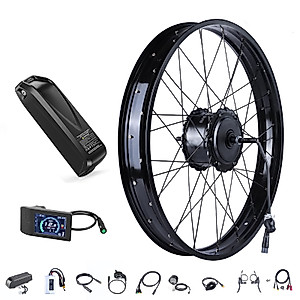 BAFAGN 48V 750W Ebike Conversion Kit for 26"Snow Fat-Tire Bike,Rear Wheel Brushless Hub Motor Fat Tire Electric Bicycle Conversion Kit with LCD Display(No Battery)