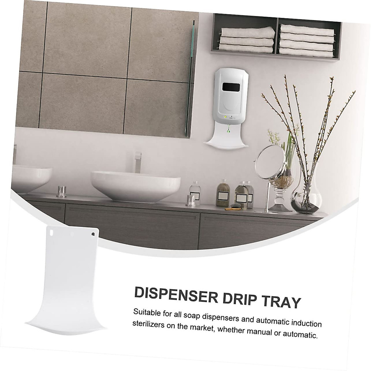 Alipis Soap Dispenser Tray 2pcs Plastic Water Tray Toilet Tank Tray Toilet Stand Washer Pan Tray Wall Soap Holder Wall Wall Mount Soap Dispenser Bracket Foaming Collection Trays Soap