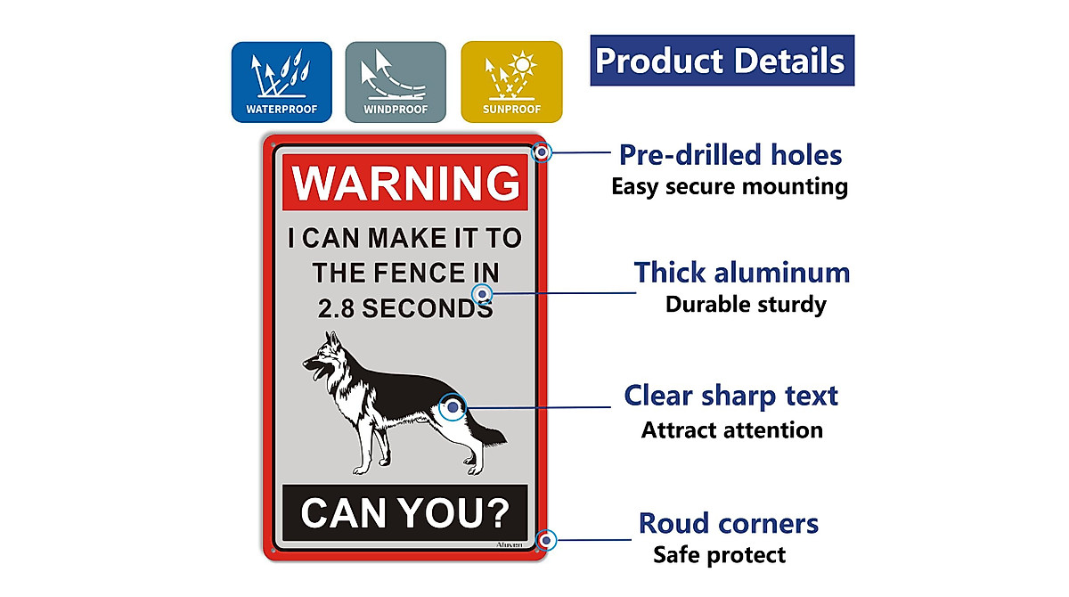 Beware Of Dogs Sign - German Shepherd Warning Sign