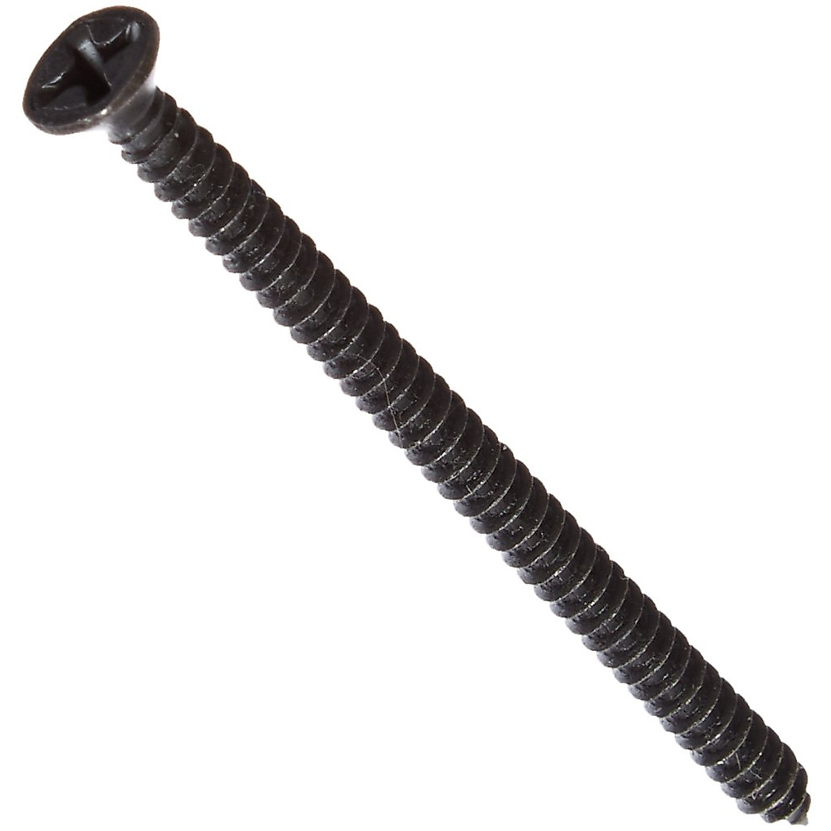 Steel Sheet Metal Screw, Black Oxide Finish, 82 degrees Flat Head, Phillips Drive, Type AB, #8-18 Thread Size, 2-1/2" Length (Pack of 100)