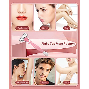 Razors for Women Sensitive Skin with 15 Blade Refills, 6 Blades Women’s razors for Shaving Including 2 Travel Razors for Women with 15 Blade Refills,Green